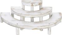 China Embossed Wooden Whitewashed 3-Piece Set for Semicircle Cupcake Stand and Display Riser for sale