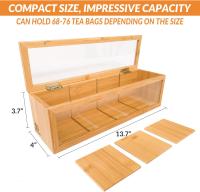 China Wooden Tea Bag Organizer with Laser Engraved Printing and Clear Acrylic Glass Window for sale