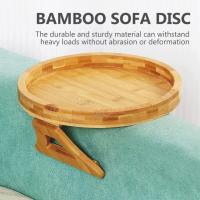 China Custom Natural Bamboo Sofa Side Table Foldable Armrest Clip-On Couch Tray for OEM ODM for sale