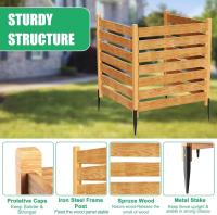 China Metal Stakes 3-Panel Privacy Screens Fence Panels for Air Conditioner Customized Logo for sale