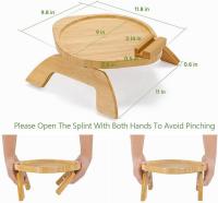 China Custom Natural Bamboo Sofa Side Table Foldable Armrest Clip-On Couch Tray for OEM ODM for sale