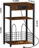 China Storage Container Design Style Brown Nightstand with USB Ports and Charging Station for sale