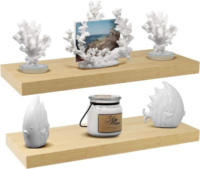 China 60.96cm x 22.86cm Maple Floating Wall Shelves Set of 2 for Holding Kitchen Appliances for sale