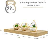China 60.96cm x 22.86cm Maple Floating Wall Shelves Set of 2 for Holding Kitchen Appliances for sale