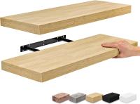 China 60.96cm x 22.86cm Maple Floating Wall Shelves Set of 2 for Holding Kitchen Appliances for sale