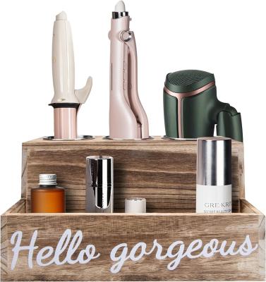 China Effortlessly Keep Your Bathroom Tidy with this Wood Hair Dryer and Straightener Holder for sale