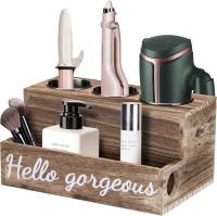 China Effortlessly Keep Your Bathroom Tidy with this Wood Hair Dryer and Straightener Holder for sale