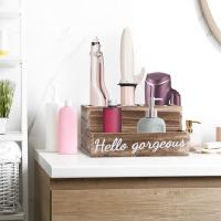 China Effortlessly Keep Your Bathroom Tidy with this Wood Hair Dryer and Straightener Holder for sale