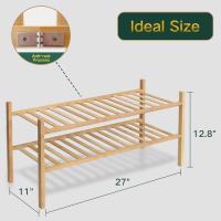 China Three-layer Multifunctional Bamboo Shoe Rack The Ultimate Closet Storage Solution for sale