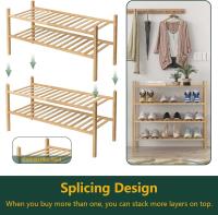 China Three-layer Multifunctional Bamboo Shoe Rack The Ultimate Closet Storage Solution for sale