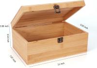 China 1 X 7.9 X 4.5 Inch Natural Bamboo Wood Storage Box With Hinged Lid Silk-Screen Printing for sale
