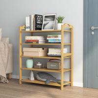 China Wooden 5-Tier Natural Bamboo Shoe Rack Stackable Storage Shelf for Multi-Function OEM for sale