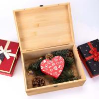 China 1 X 7.9 X 4.5 Inch Natural Bamboo Wood Storage Box With Hinged Lid Silk-Screen Printing for sale