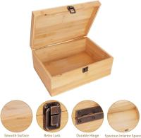 China 1 X 7.9 X 4.5 Inch Natural Bamboo Wood Storage Box With Hinged Lid Silk-Screen Printing for sale