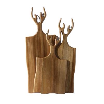 China Multi-purpose Olive Acacia Chopping Boards Set of 3 with Handle Customized Size for sale