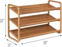 China 3-Tier Bamboo Shoe Rack for Living Room Free Standing Floor Type Installation for sale