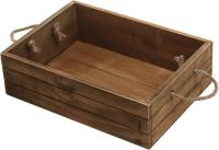 China Environmental Rustic Brown Wood Gift Box With Rope Handles for Eco-Conscious Buyers for sale