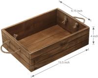 China Environmental Rustic Brown Wood Gift Box With Rope Handles for Eco-Conscious Buyers for sale
