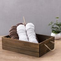 China Environmental Rustic Brown Wood Gift Box With Rope Handles for Eco-Conscious Buyers for sale