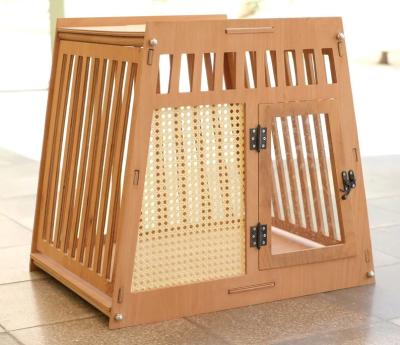 China Natural Wood Color Wooden Indoor Dog Cat House Crate with Door in White for sale