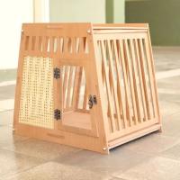 China Natural Wood Color Wooden Indoor Dog Cat House Crate with Door in White for sale