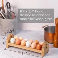 China Wooden Egg Carton Tray Handmade Bamboo or Custom Wood Egg Holder for Farmhouse Kitchen for sale