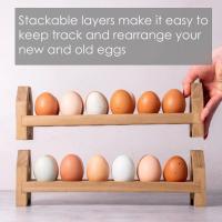 China Wooden Egg Carton Tray Handmade Bamboo or Custom Wood Egg Holder for Farmhouse Kitchen for sale