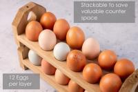 China Wooden Egg Carton Tray Handmade Bamboo or Custom Wood Egg Holder for Farmhouse Kitchen for sale