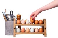 China Wooden Egg Carton Tray Handmade Bamboo or Custom Wood Egg Holder for Farmhouse Kitchen for sale