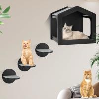 China High Quantity Wall Mounted Cat Steps Climbing Shelf with 3 Large Steps and Scratch Pads for sale