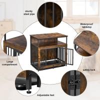 China Indoor Wooden Dog Crate 202406 Double Doors Large Dog Cage with Anti Slip Pull Out Tray for sale