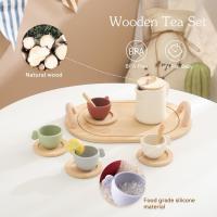 China Customized Designs Wooden Tea Set for Kids Cup Lids and Serving Trays for sale