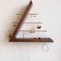 China Logo Customized Acceptable Unfinished Birch Wood Color Hanging Walnut Jewelry Organizer for sale