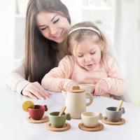 China Customized Designs Wooden Tea Set for Kids Cup Lids and Serving Trays for sale