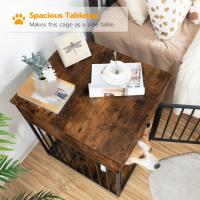 China Indoor Pet Crate End Table Decorative Dog Kennel with Drawer and Customized Shape in White for sale