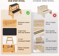 China Practical and Stylish Anti-Slip Wooden Step Stool for Adults for sale