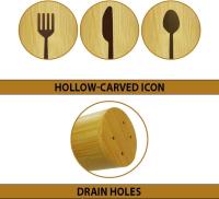 China Installation Type Standing Type Bamboo Utensil Holder with Wooden Cutlery Organizer for sale