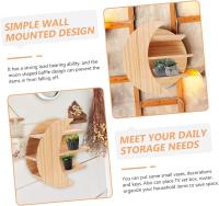 China Save Space with Wooden Moon Wall Mount Floating Shelves Sustainable Storage Solution for sale