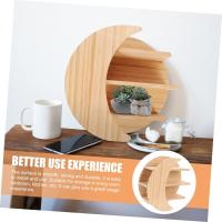 China Save Space with Wooden Moon Wall Mount Floating Shelves Sustainable Storage Solution for sale