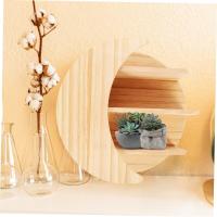 China Save Space with Wooden Moon Wall Mount Floating Shelves Sustainable Storage Solution for sale