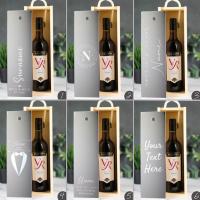 China Custom Order Accepted Laser Engraved Wooden Wine Box with Acrylic Inserts and Sliding Lid for sale