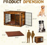 China Wall Mounted Cat Perch Wooden Dog Crate Furniture with Double Doors and Thick Cushion for sale