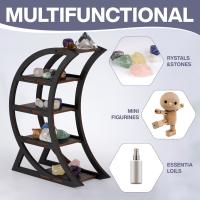 China Apartment Wooden Crystal Display Shelf Holder Moon Decorative Shelves for Living Room for sale