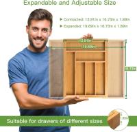 China Maximize Your Drawer Space with Bamboo Cutlery Tray Drawer Organizer 3 Wire Thickness for sale
