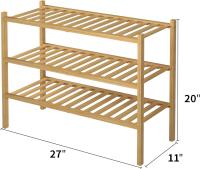 China Home Storage Wood Shoe Rack for Small Spaces 3 Tier Bamboo Shoe Shelf Organizer for sale
