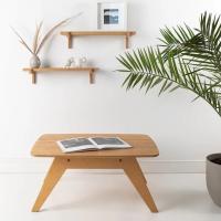 China Double Tiers Wooden Office Decoration Floating Wall 2 Shelves Oak Minimalist Ledge Shelf for Home Save Space for sale