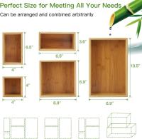 China 3 Wire Thickness 5-Piece Bamboo Drawer Organizer Set for Office Storage of Varied Sizes for sale