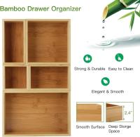 China 3 Wire Thickness 5-Piece Bamboo Drawer Organizer Set for Office Storage of Varied Sizes for sale