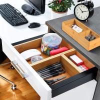 China 3 Wire Thickness 5-Piece Bamboo Drawer Organizer Set for Office Storage of Varied Sizes for sale