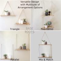 China Wooden Wall Shelf Set of 2 Floating Shelves for Bathroom Organization Ideas for sale